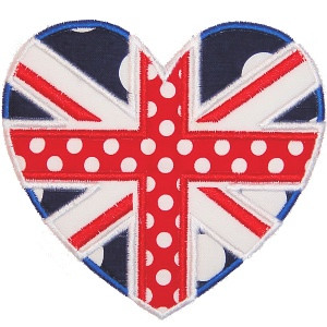 Union Jack Heart Embroidery Machine Design