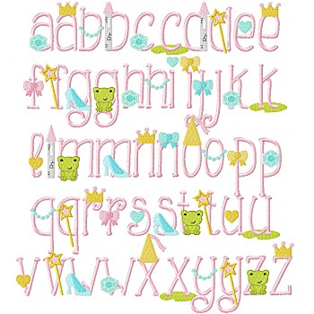 Princess Font Embroidery Machine Design