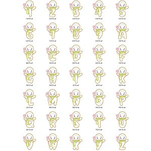 Gingerbread Man Alpha Embroidery Machine Design