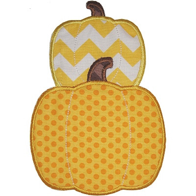 Stacked Pumpkins Applique Embroidery Machine Design