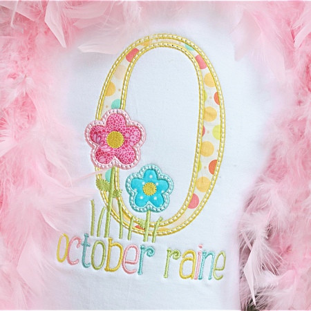Flower Garden Alpha Embroidery Machine Design