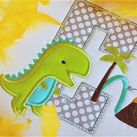 Dino Alpha Embroidery Machine Design