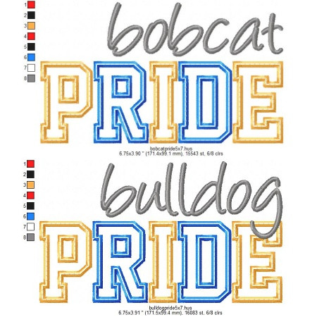 School Pride Set Embroidery Machine Design
