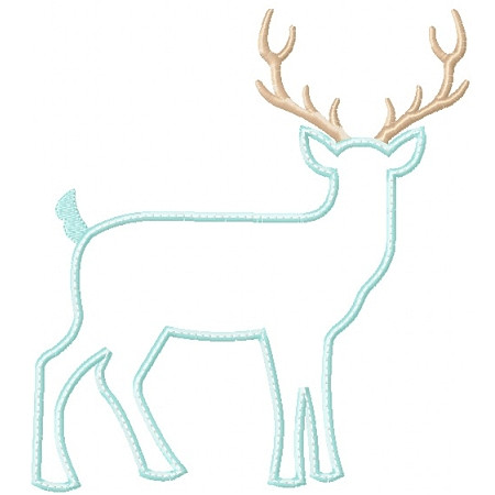 Buck Silhouette Applique Embroidery Machine Design