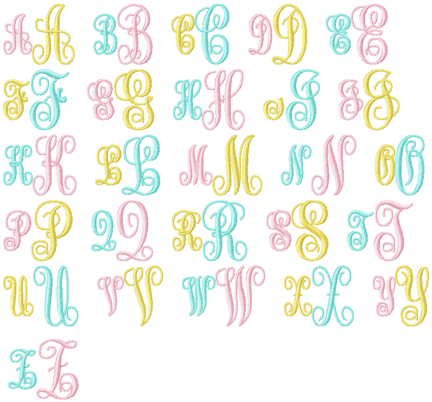 Royal Monogram Font Embroidery Machine Design