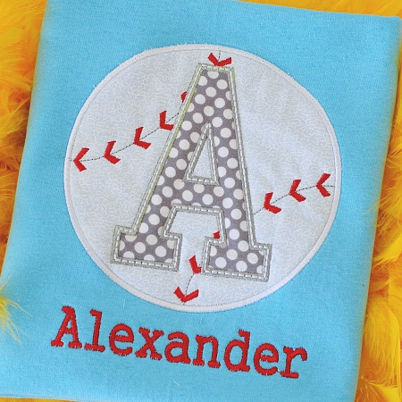 Baseball 3 Alpha Embroidery Machine Design