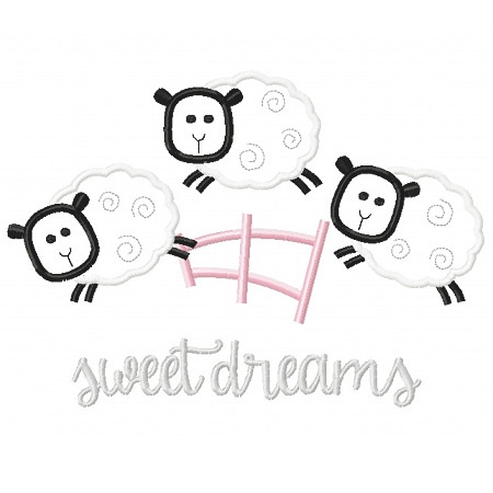 Counting Sheep Applique Embroidery Machine Design