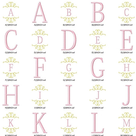 Yuna Monogram Set Embroidery Machine Design