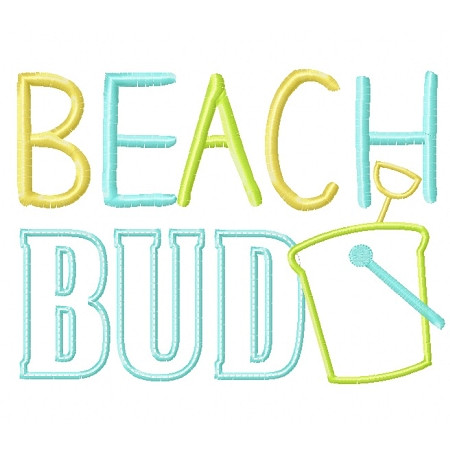 Beach Bud Applique Embroidery Machine Design