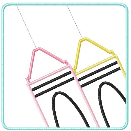 Crayon Patch Applique Embroidery Machine Design
