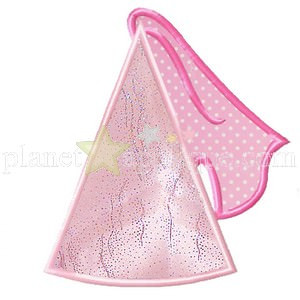 Princess Hat Applique Embroidery Machine Design