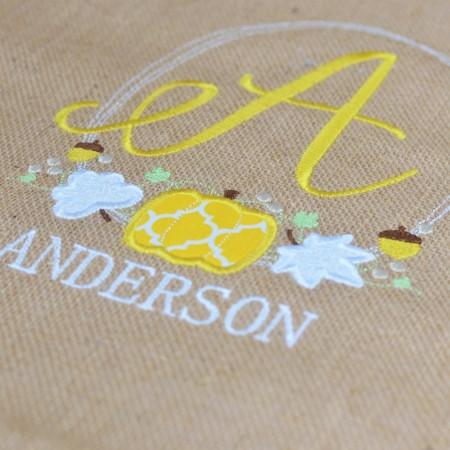 Autumn Monogram Embroidery Machine Design