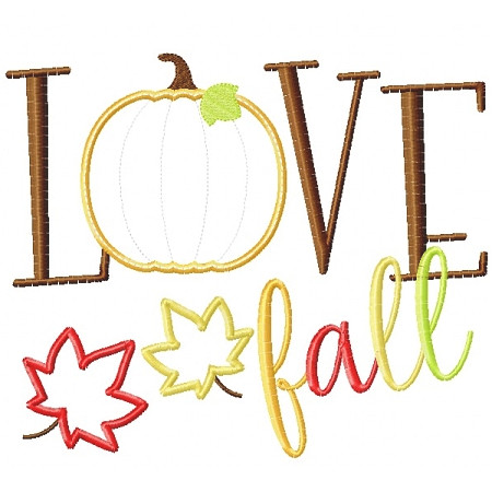 Love Fall Applique Embroidery Machine Design