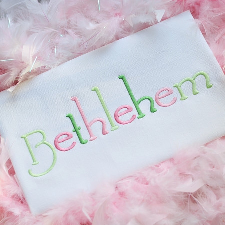 Bethlehem Font Embroidery Machine Design