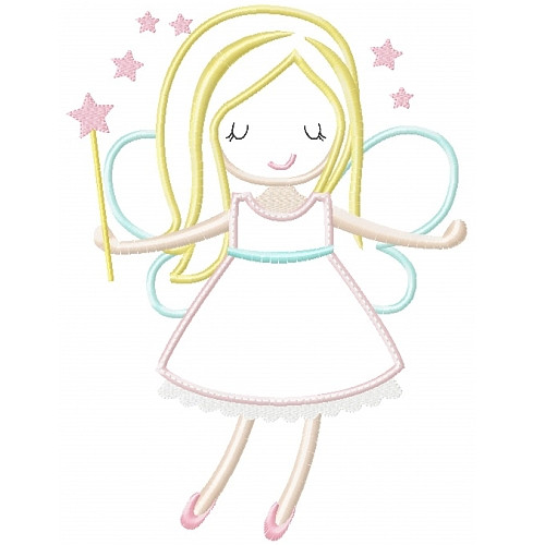 Sweet Fairy Applique Embroidery Machine Design
