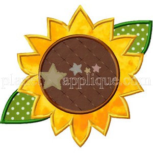 Sunflower Applique Embroidery Machine Design