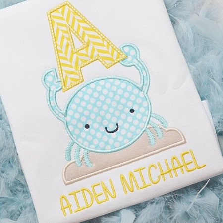 Crabby Alpha Embroidery Machine Design