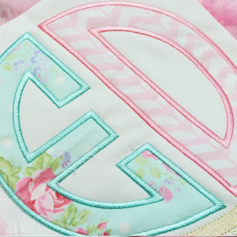 Hot Air Balloon Monogram Alpha Embroidery Machine Design