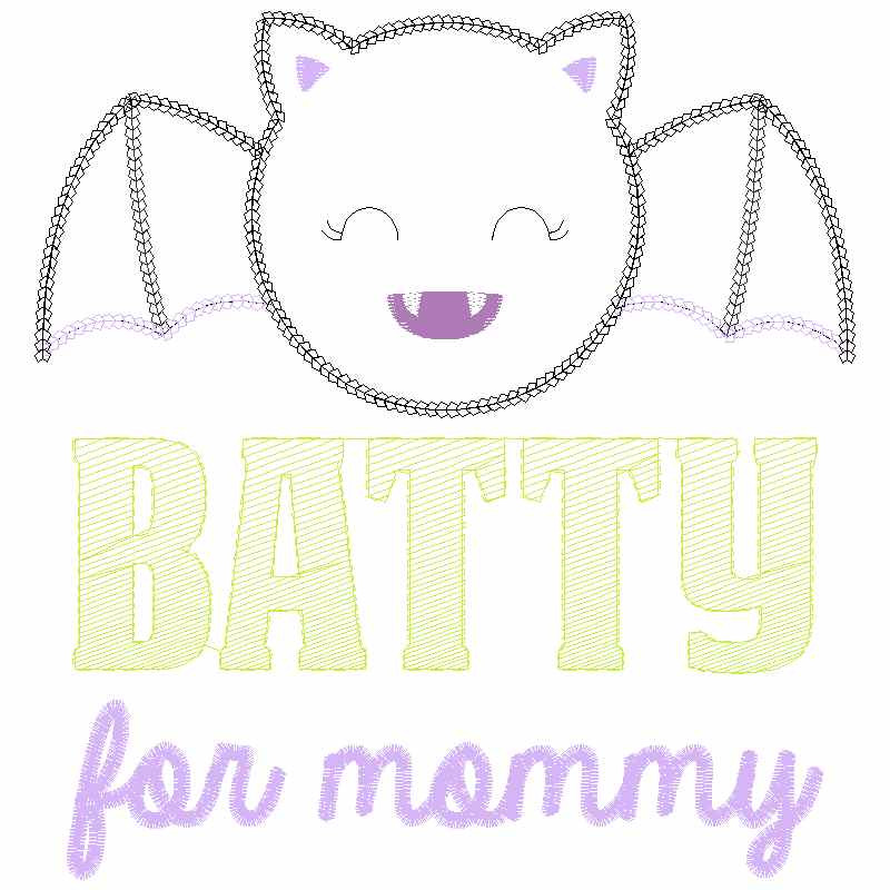 Batty For Mommy Chain and Vintage Applique Embroidery Machine Design