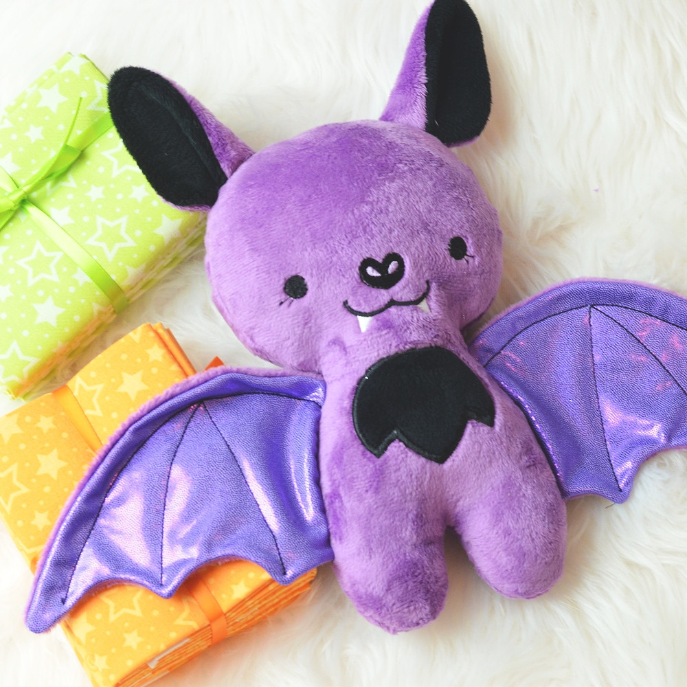 In the Hoop Briar the Bat Plush Embroidery Machine Design