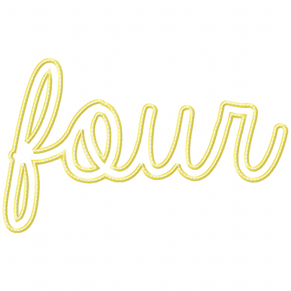 Cursive Script One Two Three Four Five Satin and Zigzag Applique ...