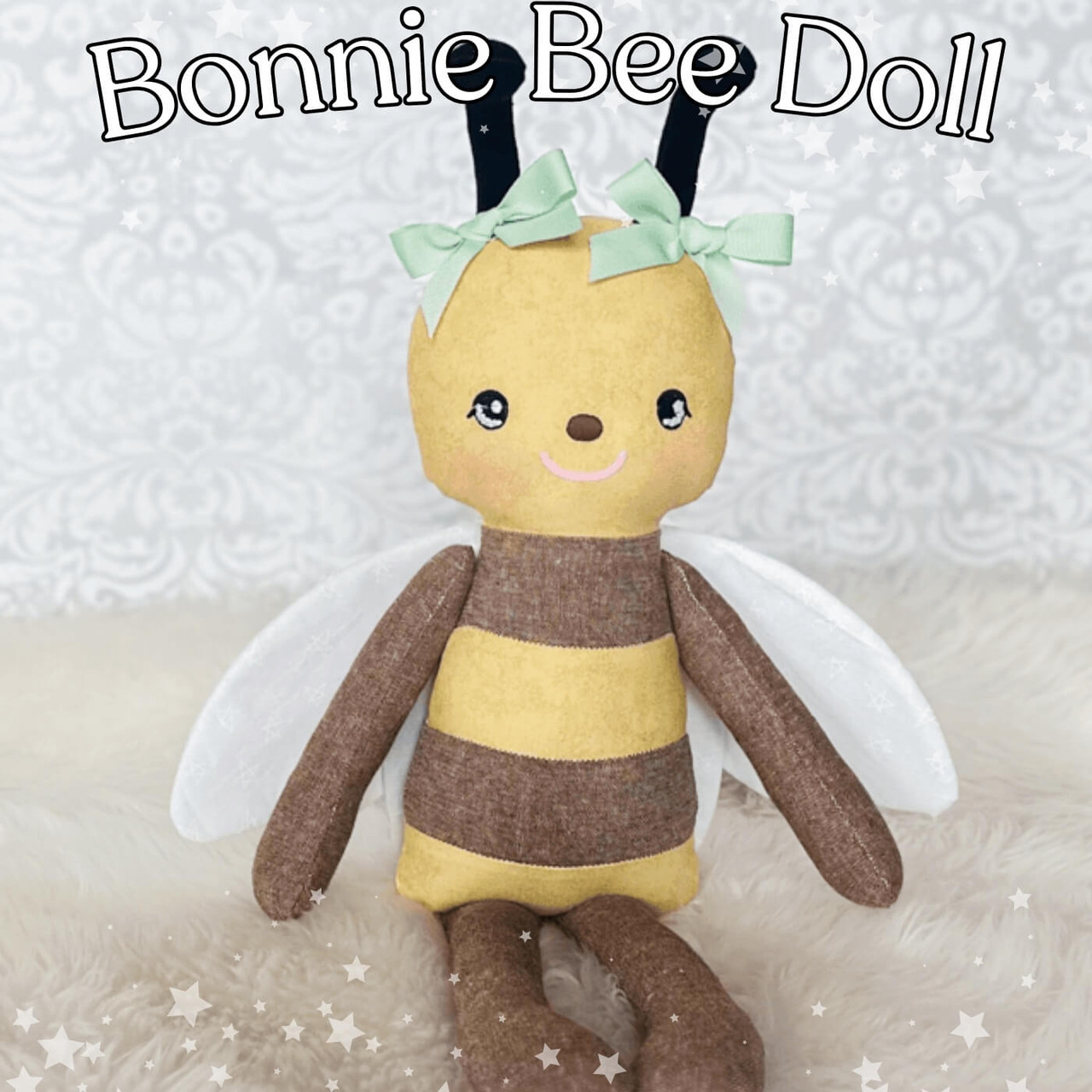 Bumble Bee Doll Plushie Design Instant Download For Machine Embroidery