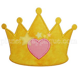 Princess Crown Applique Embroidery Machine Design