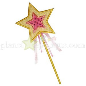 Princess Wand Applique Embroidery Machine Design