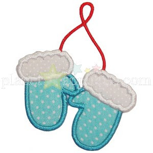Mittens Applique Embroidery Machine Design