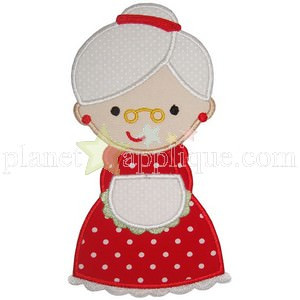 Mrs Claus Applique Embroidery Machine Design