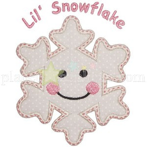 Lil Snowflake Applique Embroidery Machine Design