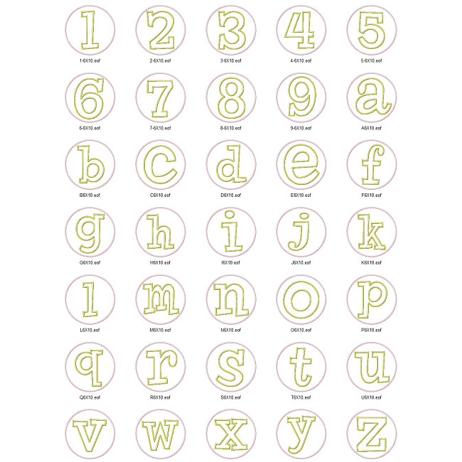 Posh Circle Alpha Embroidery Machine Design