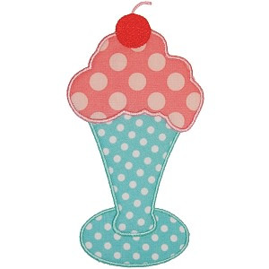 Chocolate Sundae Applique Embroidery Machine Design