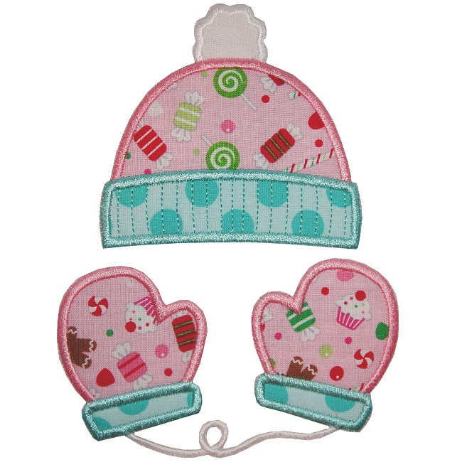 Hat n Mittens Applique Embroidery Machine Design