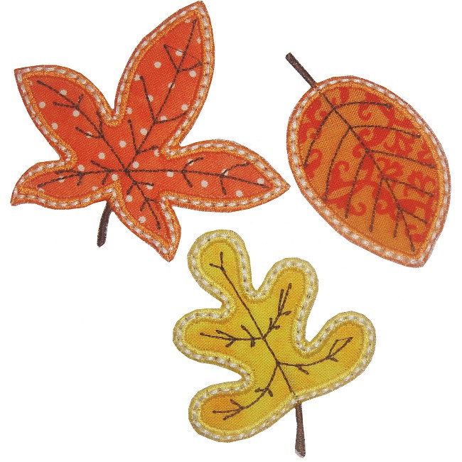 3 Leaves Applique Embroidery Machine Design