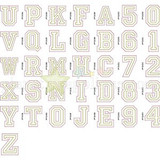 Sweet Varsity Alpha Embroidery Machine Design