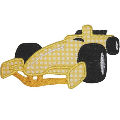 F1 Racer Applique Embroidery Machine Design
