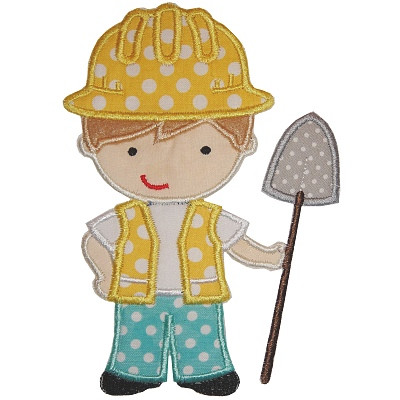 Construction boy Embroidery Machine Design