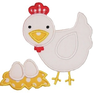 Chicken and Eggs Embroidery Machine Design
