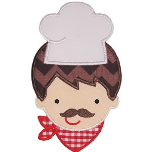 Pizza Chef Applique Embroidery Machine Design
