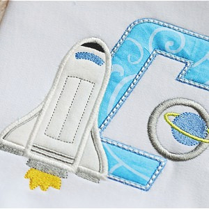 Blast Off Alpha Embroidery Machine Design