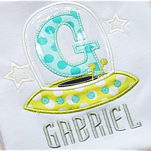 Space Ship Alphabet Embroidery Machine Design