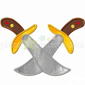 Swords Applique Embroidery Machine Design