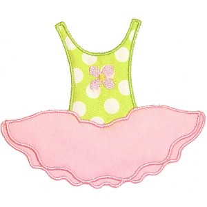 Ballerina Tutu Applique Embroidery Machine Design