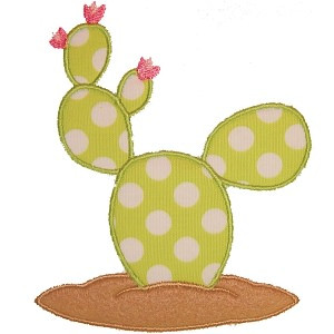 Cactus Applique Embroidery Machine Design