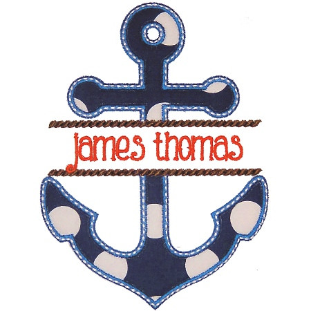 Anchor Name Plate Embroidery Machine Design