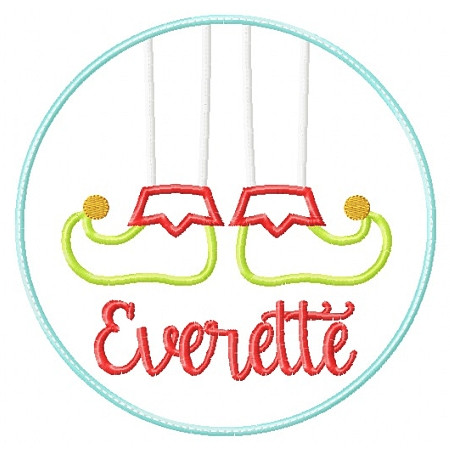 Elf Feet Patch Applique Embroidery Machine Design