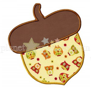 Acorn Applique Embroidery Machine Design