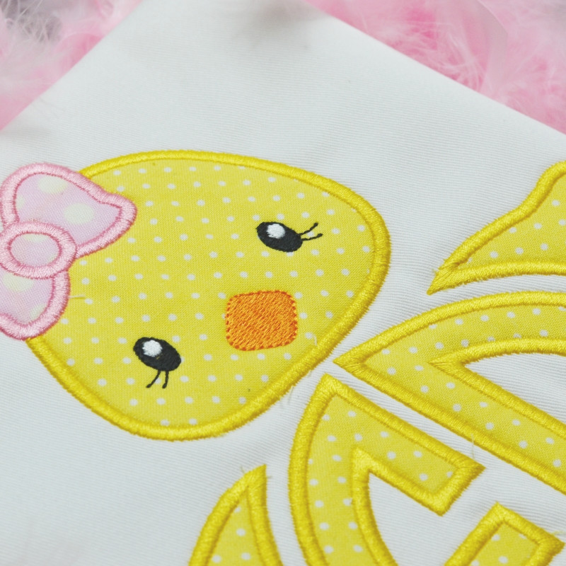 Girly Chick Monogram Alpha Embroidery Machine Design