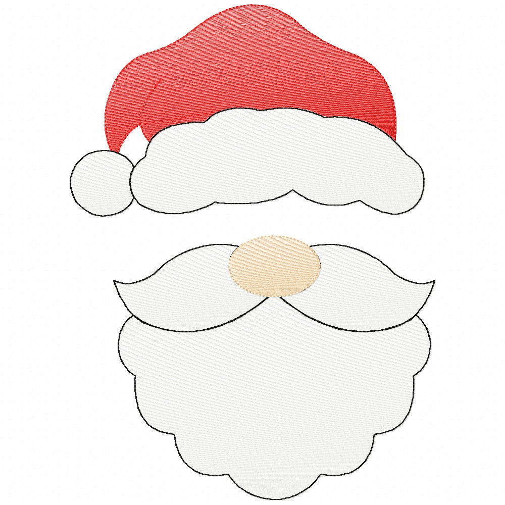 Santa Face 2 Simple Stitch and Sketch Fill Applique Embroidery Machine ...